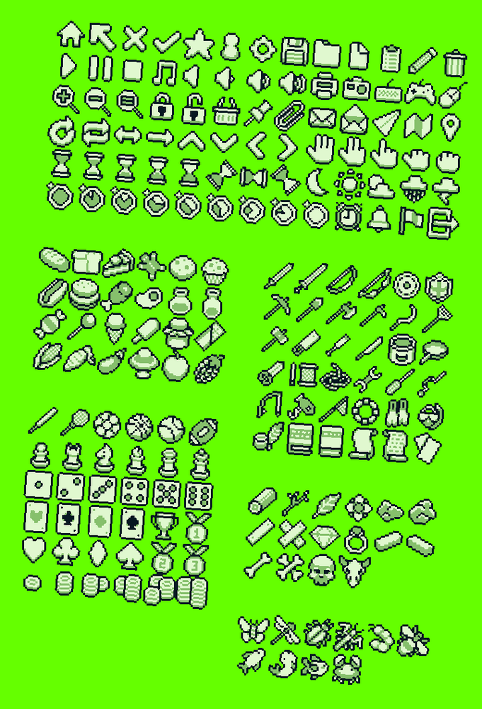 200 Game Boy Icons and Items by GibbonGL