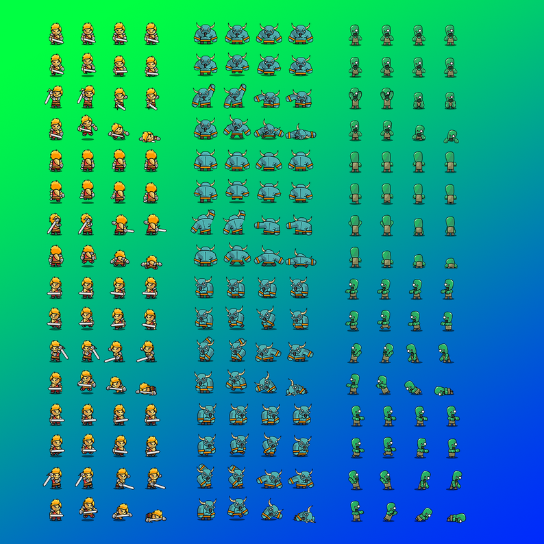 2D Top Down Character Bundle with Game Engine Examples (Version 2) by ...