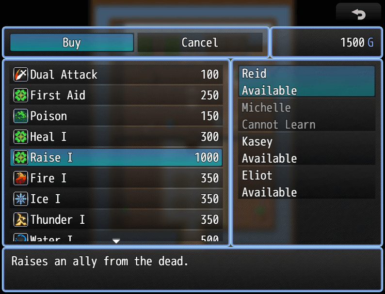 [CGMZ] Skill Shop for RPG Maker MZ by Casper Gaming