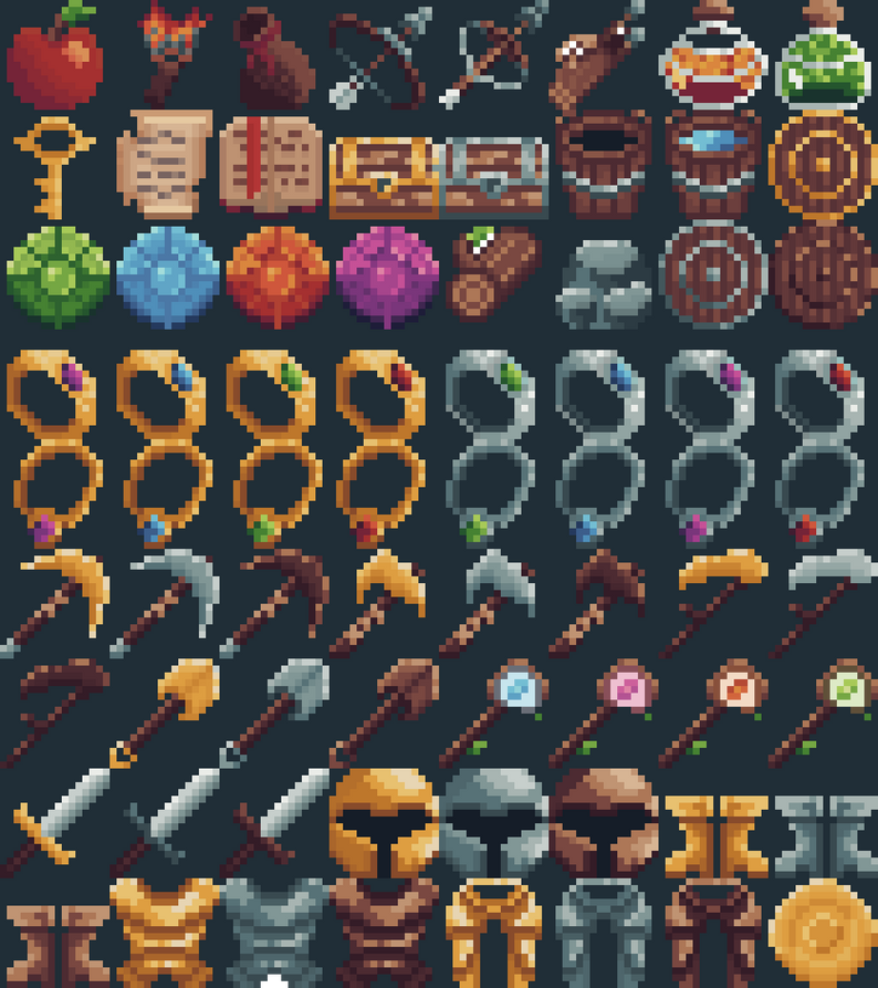 Adventure RPG Icons Pack 16x16 by MagrozaDev
