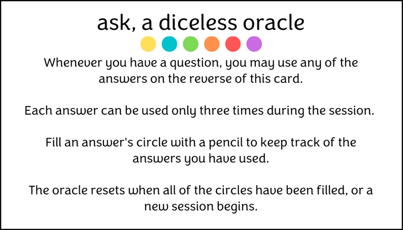 ask, a diceless oracle by Eilonwy