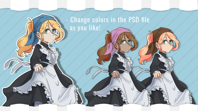 Camille - Maid Free Visual Novel Sprite by Eufasy