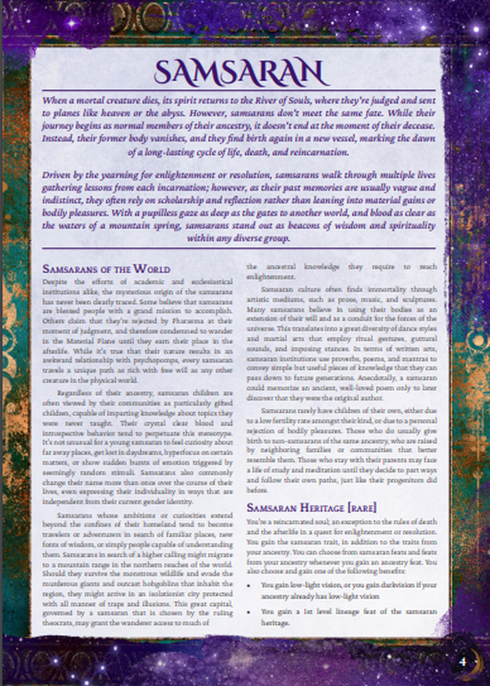 Samsarans Versatile Heritage by Eldritch Osiris Games