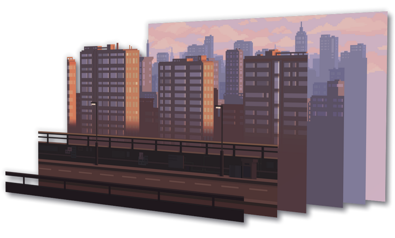 Pixel City - Parallax Background pack by Digital Moons