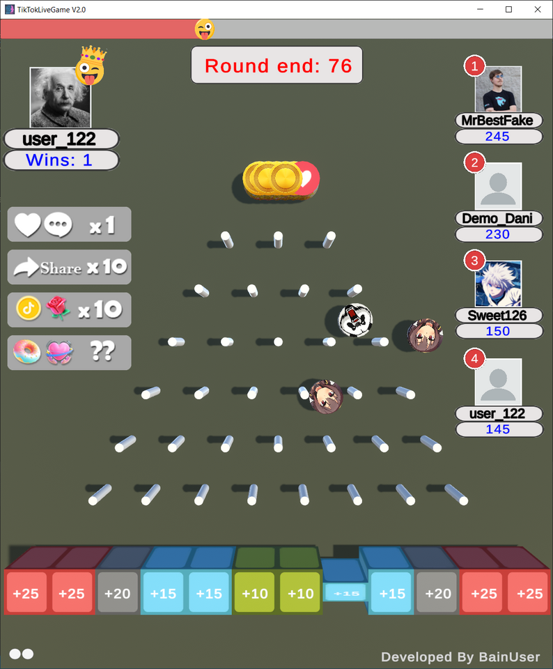 Tiktok Live game (Plinko-standart) Customizable 💖 by BrainUser