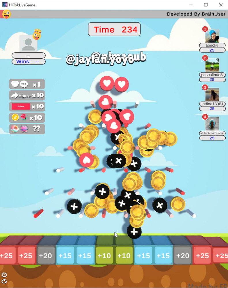 Tiktok Live game (Plinko-standart) Customizable 💖 by BrainUser