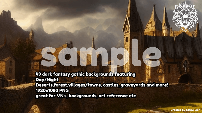 Dark Gothic Pack Backgrounds 2d Art Pack by Straw Lion