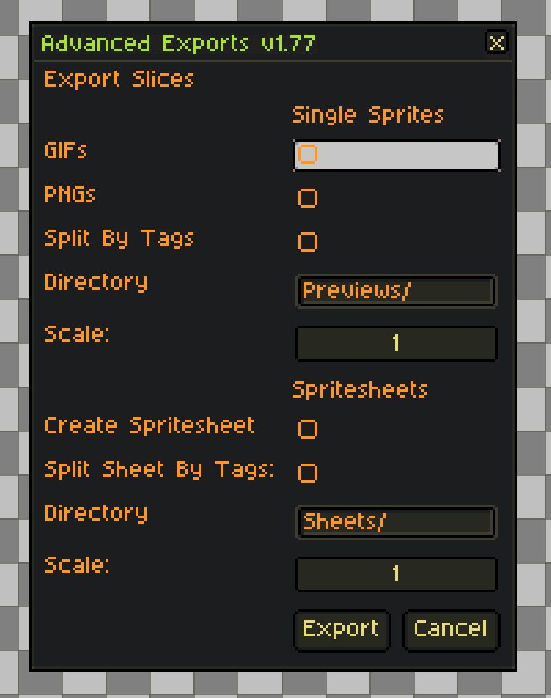 Aseprite Advanced Exports by Coldfox