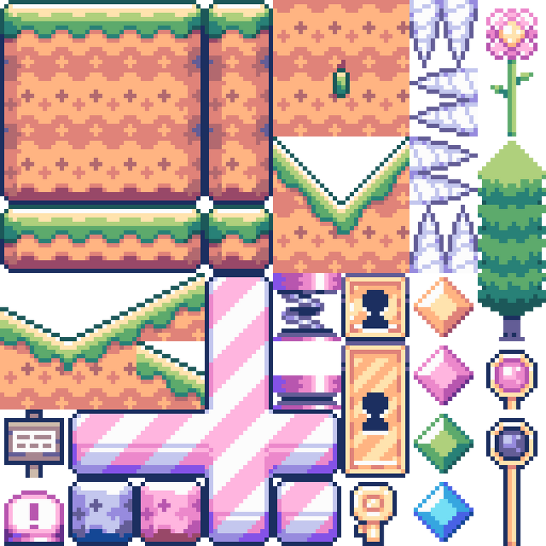 Dirt & Grass 2D Platform Tileset Ver. 2 by AxulArt