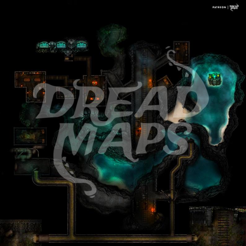 Hollow Pointe Terminal TTRPG Battlemap by Dread Maps