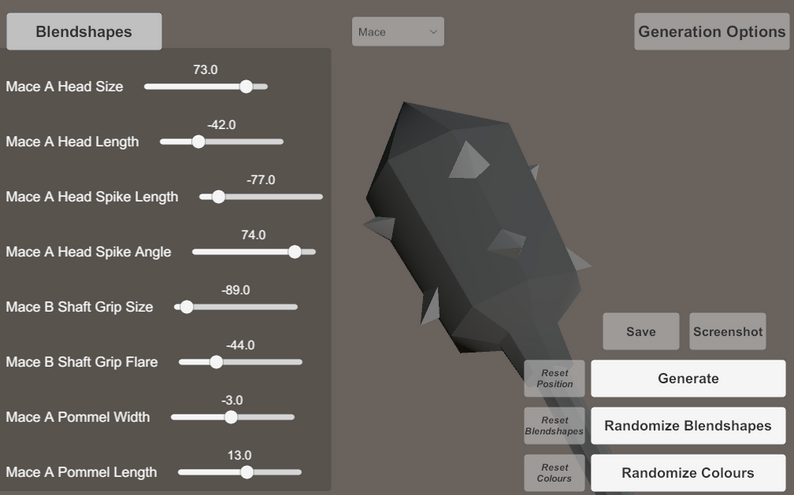 Procedural Weapon Generator - DEMO by awtdev