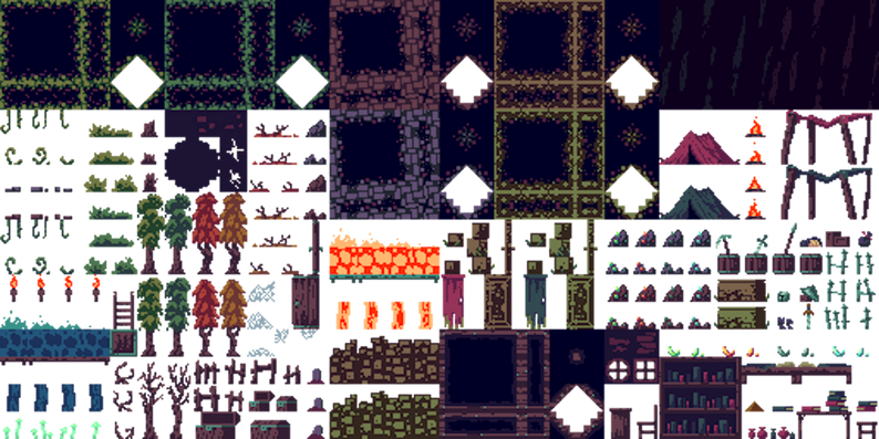 2D Dungeon Platformer Tileset by Erik Svan