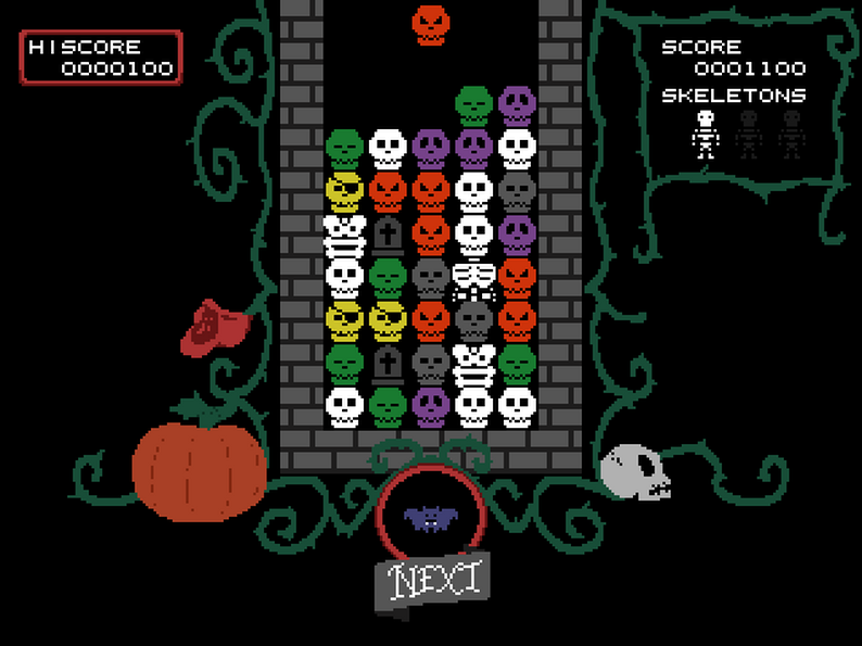 Bones in the Boneyard: Halloween Falling Skulls Game by John D. Moore
