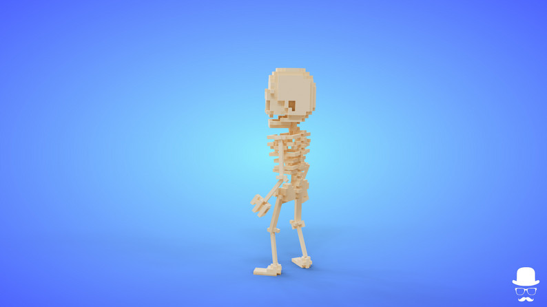 Skeleton Character - Voxel 3D Model by MrMGames