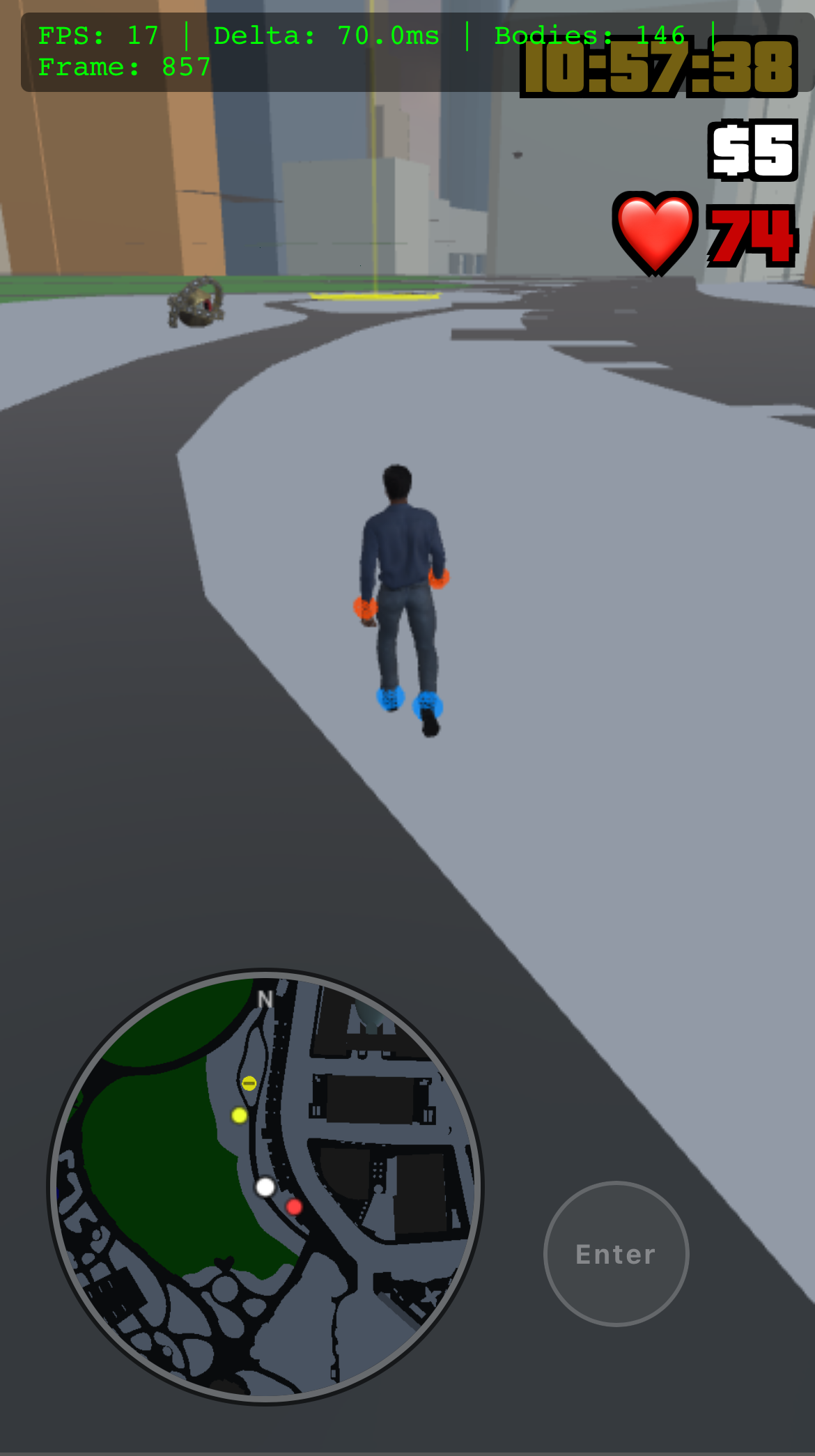 Physics & FPS Debug - Cars Vs Angels by Inhumanity Studios