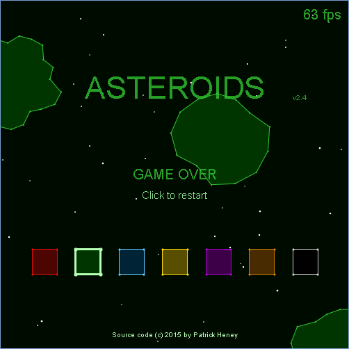 Asteroids JS by Patrick