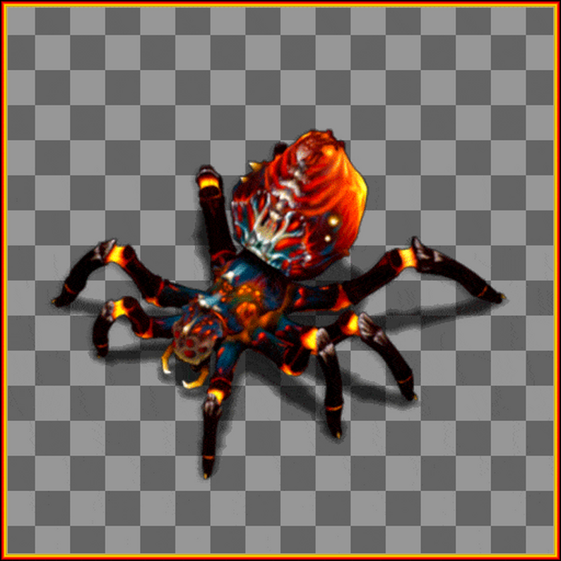 Animated Isometric Fiery Spider + Free Top Down by Engvee