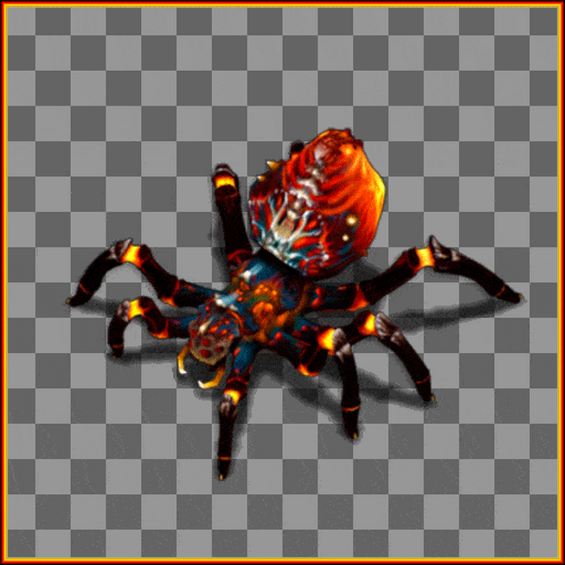 Animated Isometric Fiery Spider + Free Top Down by Engvee