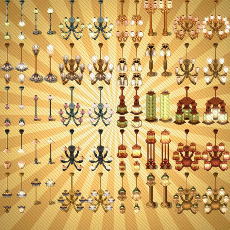 KR Furniture Store ~ Lamps and Lighting Tileset for RPGs by Kokoro ...