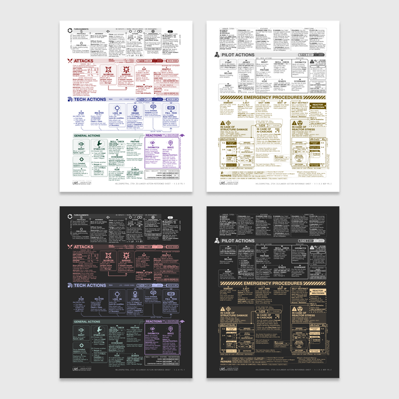 LANCER Action Reference Sheet by HelioSpectral