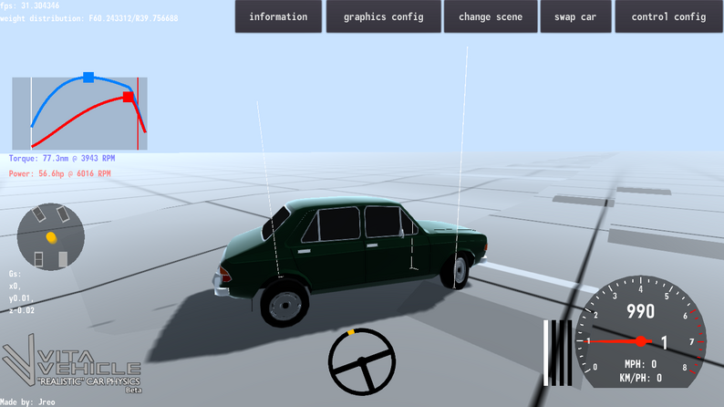 VitaVehicle (Beta) - "Realistic" Car Physics Engine for Godot by Jreo