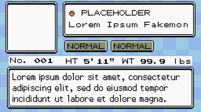 Pokedex Template for Aseprite by Ross Holmes