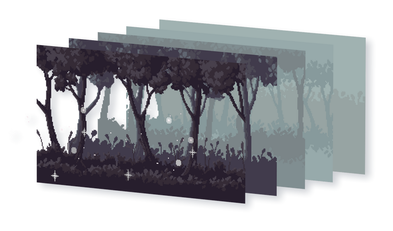 Parallax Pixel Forest background - Fantasy by Digital Moons