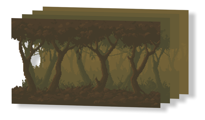 Parallax Pixel Forest background - Jungle by Digital Moons