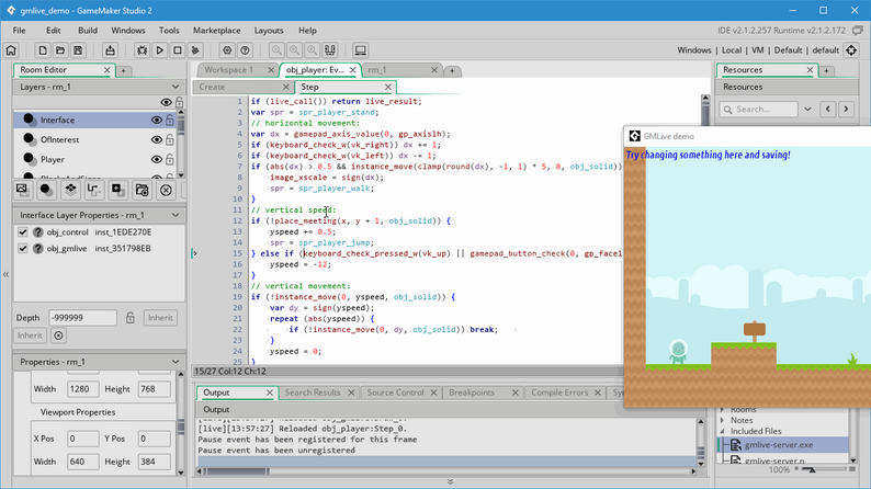 GMLive.gml for GameMaker by YellowAfterlife