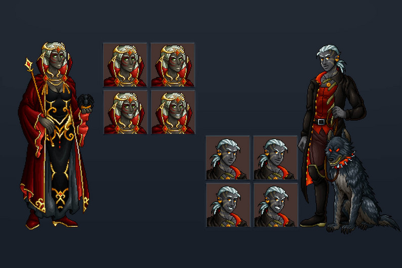 Dark Elf Characters by Free Game Assets (GUI, Sprite, Tilesets)