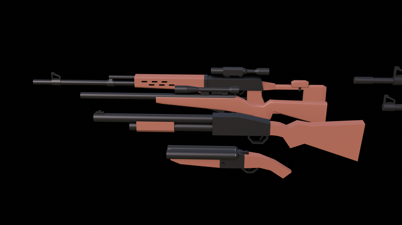 12 Low Poly Guns by Gintoki1234