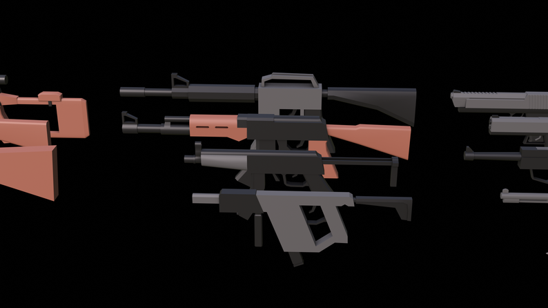 12 Low Poly Guns by Gintoki1234