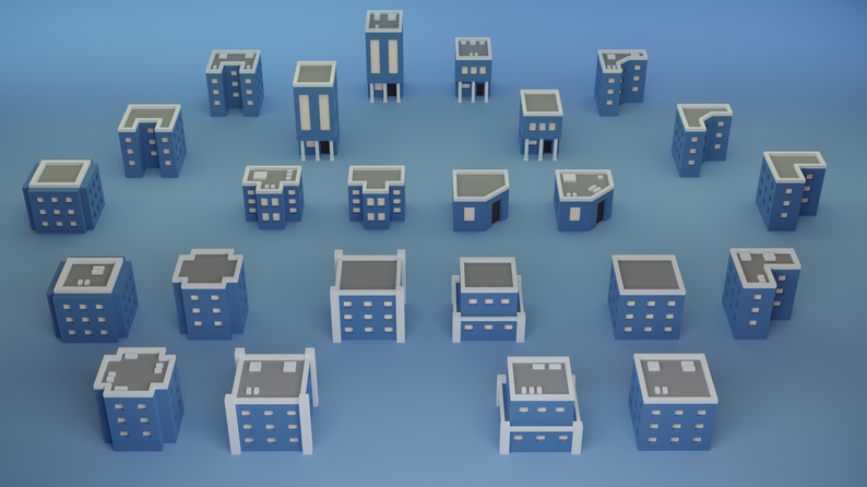 Low Poly Buildings (Multiple Colors and Variations!) by GualtierisGG