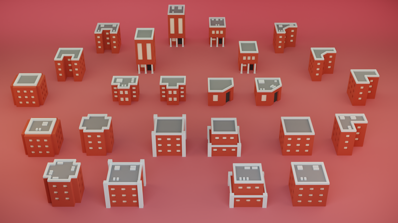 Low Poly Buildings (Multiple Colors and Variations!) by GualtierisGG