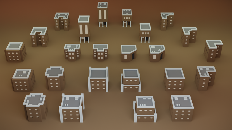 Low Poly Buildings (Multiple Colors and Variations!) by GualtierisGG