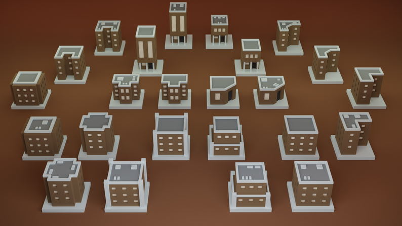 Low Poly Buildings (Multiple Colors and Variations!) by GualtierisGG