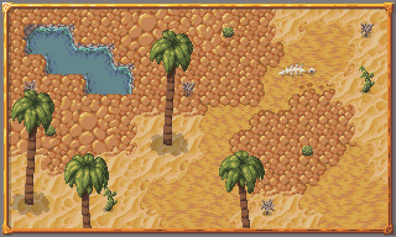 Top-down desert tileset by Glionox