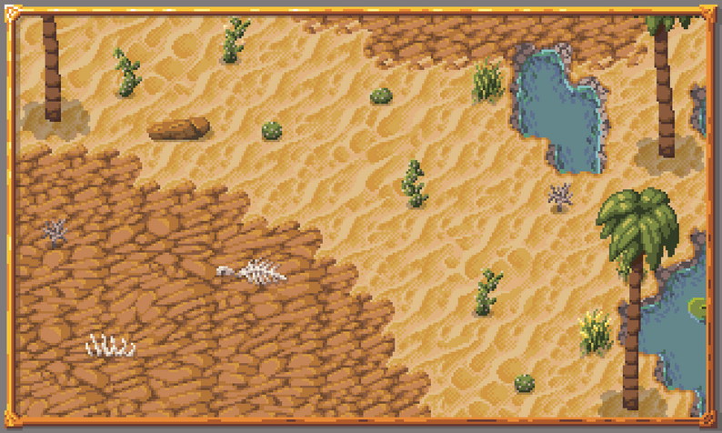 Top-down desert tileset by Glionox