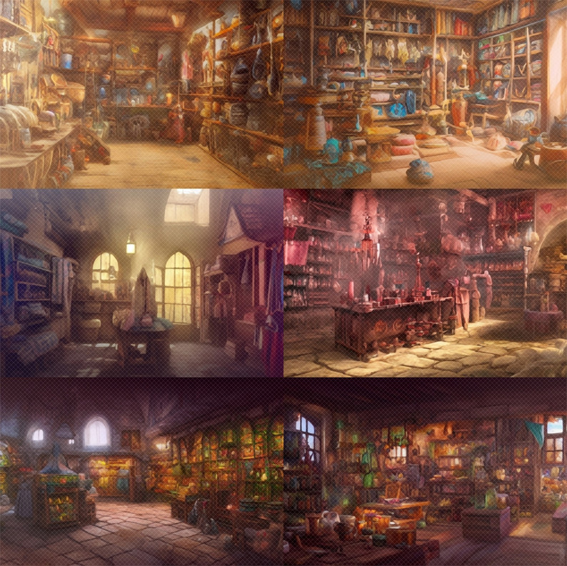 Cluttered Medieval Shop Interiors Pack: 14 Visual Novel Backgrounds by ...