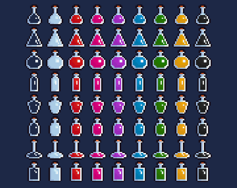 Potions - Sprite Pack by Pixelated Lusitanian