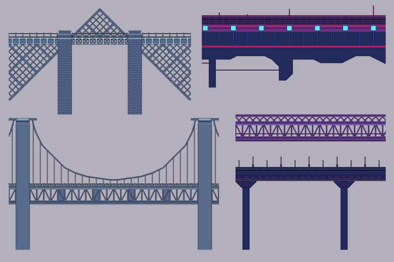 Bridge Constructor Tileset by Free Game Assets (GUI, Sprite, Tilesets)