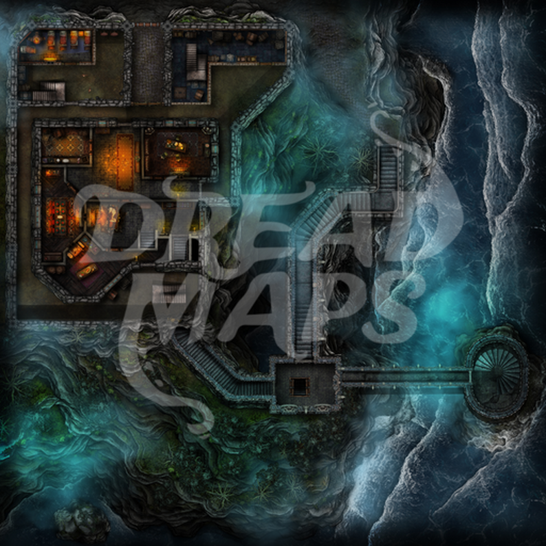 Greyspire Fortress TTRPG Battlemap by DreadMaps