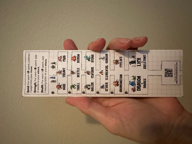 Brave the Book - PnP Bookmark Game by Gregg Jewell