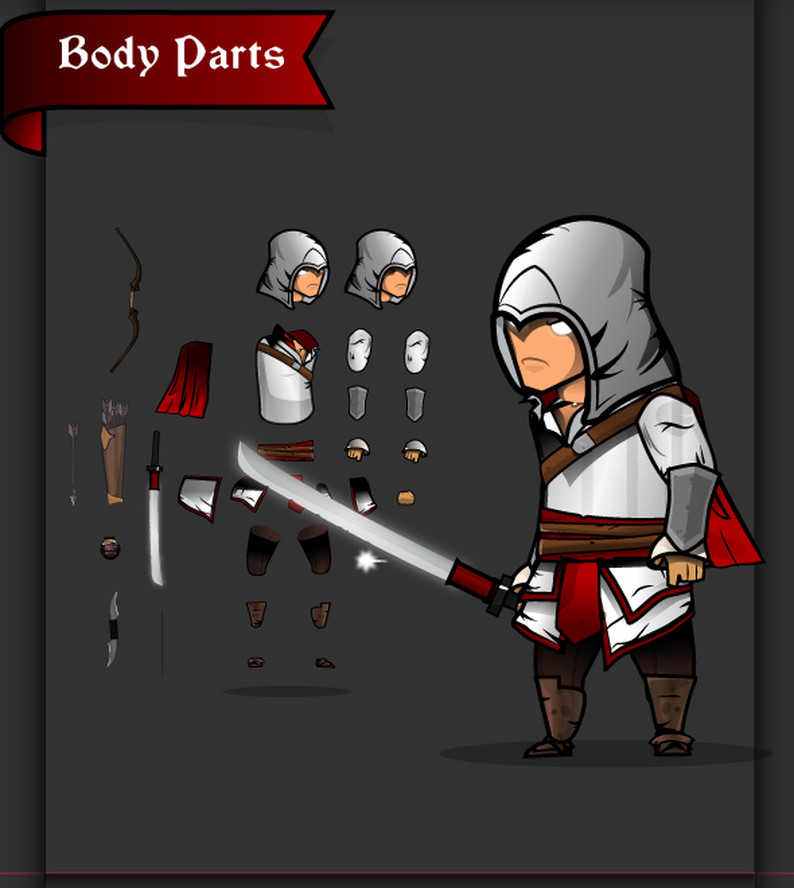 The Light Assassin Character Sprites by overcrafted