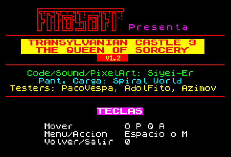 Transylvanian Castle 3 - The Queen of Sorcery (ZX Spectrum) by Siyei Er