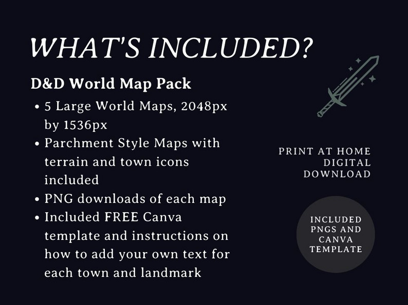 DnD World Map Pack | 5 World Maps by Minva Tabletop Design Co