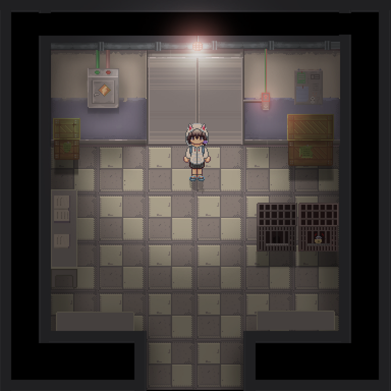 Top Down Pixel Art Lab Horror by kamisama887