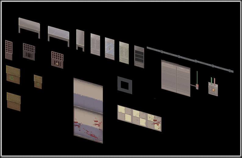 Top Down Pixel Art Lab Horror by kamisama887