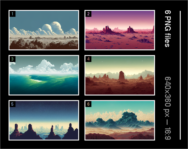 Atmospheric Pixel Art Background Images of Space Destinations. by Sim Kaart