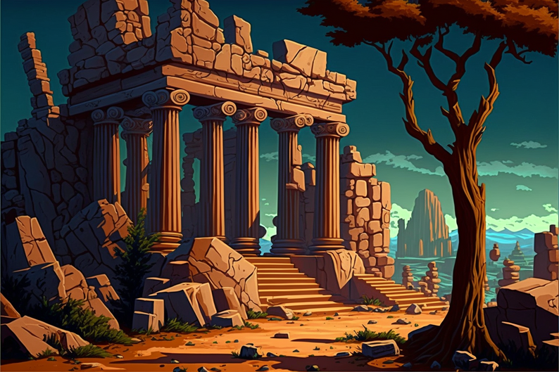 Free Ruins Backgrounds by The Outlander